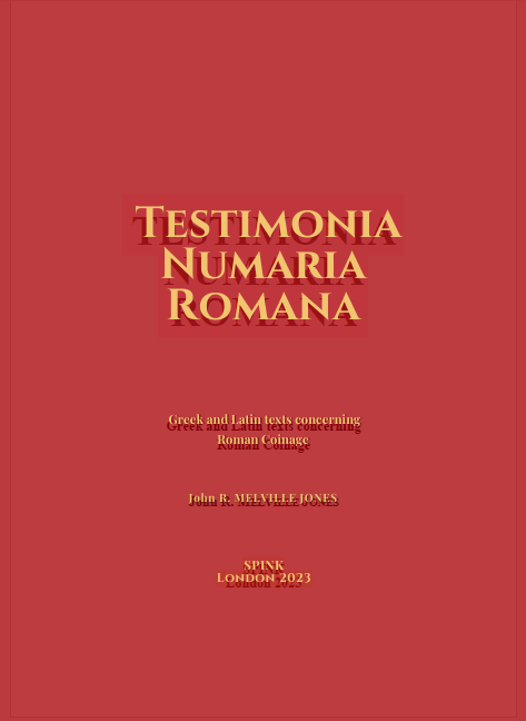 Testimonia Numaria Romana | Melville Jones, J.R. – SPINK | BOOKS
